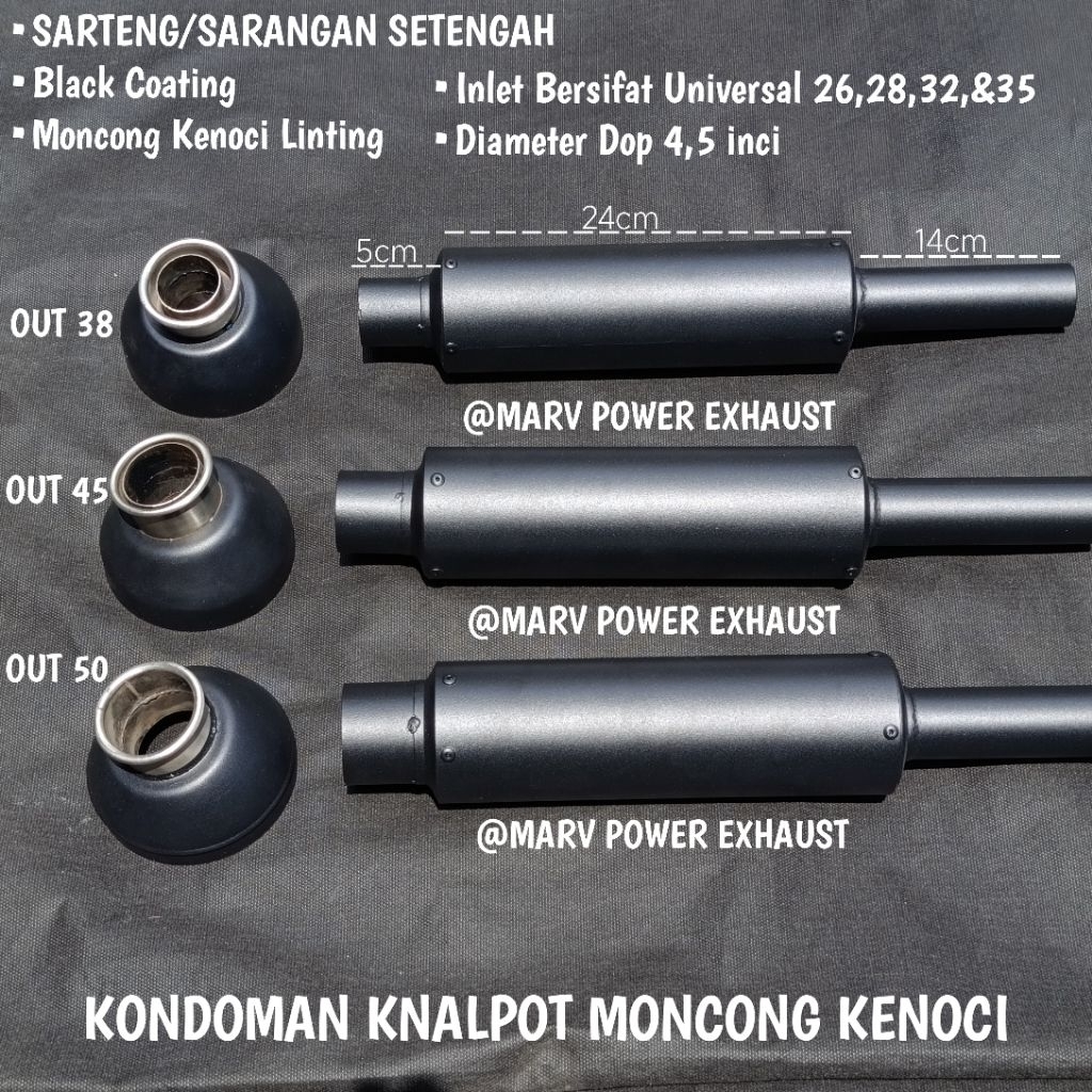 Jual Tabung Kondoman Black Coating + Moncong Kenoci Out 38 Out 45 Out ...