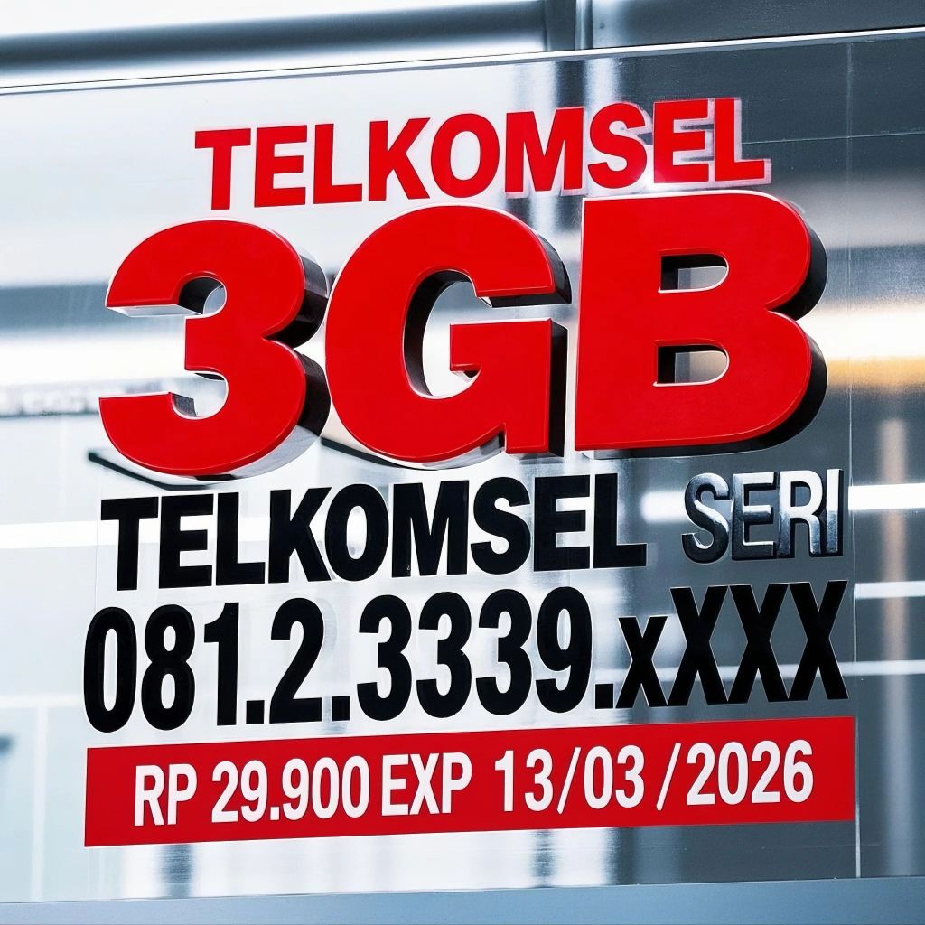 Jual Kartu Perdana KUOTA DATA TELKOMSEL 3GB/30Hari SERI 0812.3339.XXXX ...