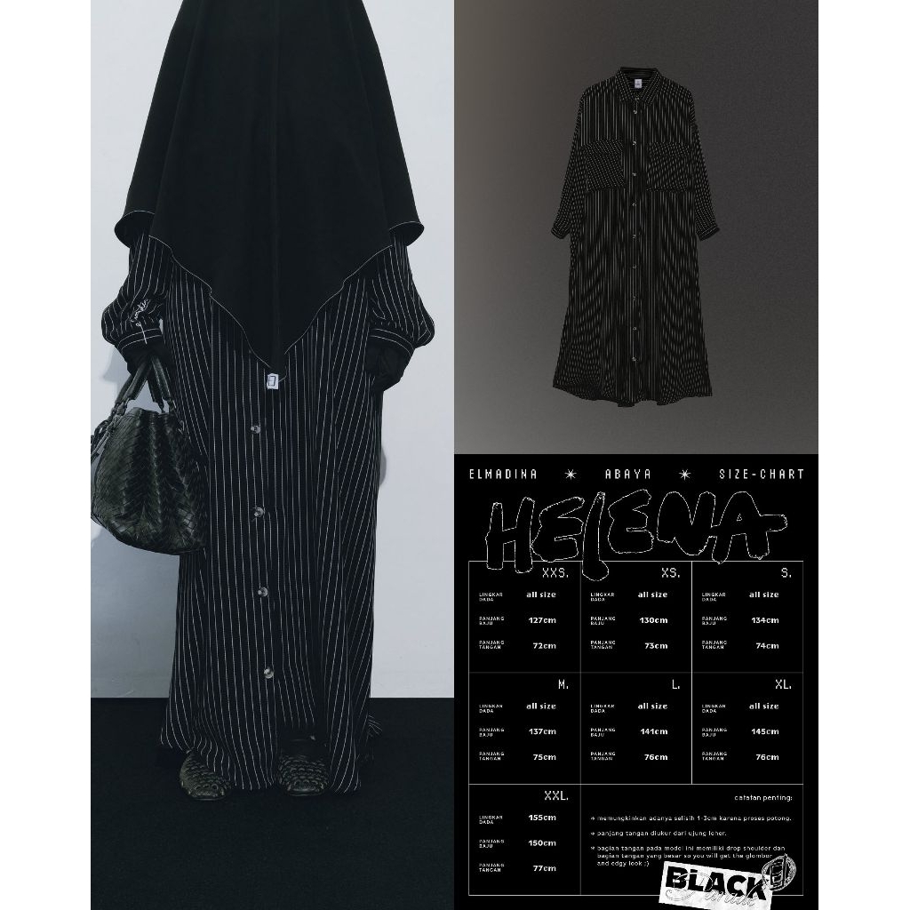 Jual ELMADINA ABAYA | PO HELENA ABAYA READY DESEMBER | JAKSET BLACK ...