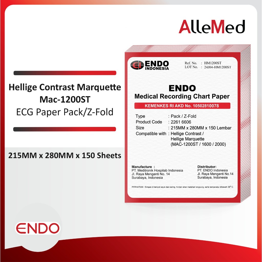 Jual ENDO ECG Paper 215mm x 280mm x 150 Lembar - For Hellige Contrast ...