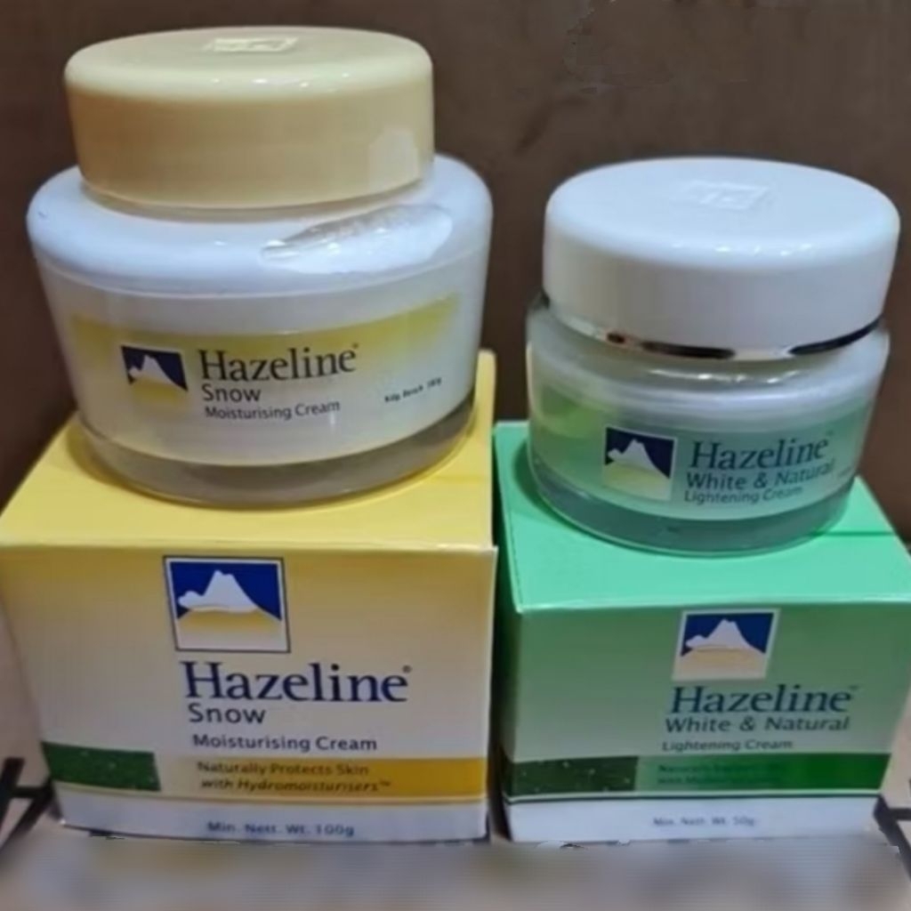 Jual HAZELINE SNOW MOISTURIZING CREAM 100GR. WHITE N NATURAL 50GR ...