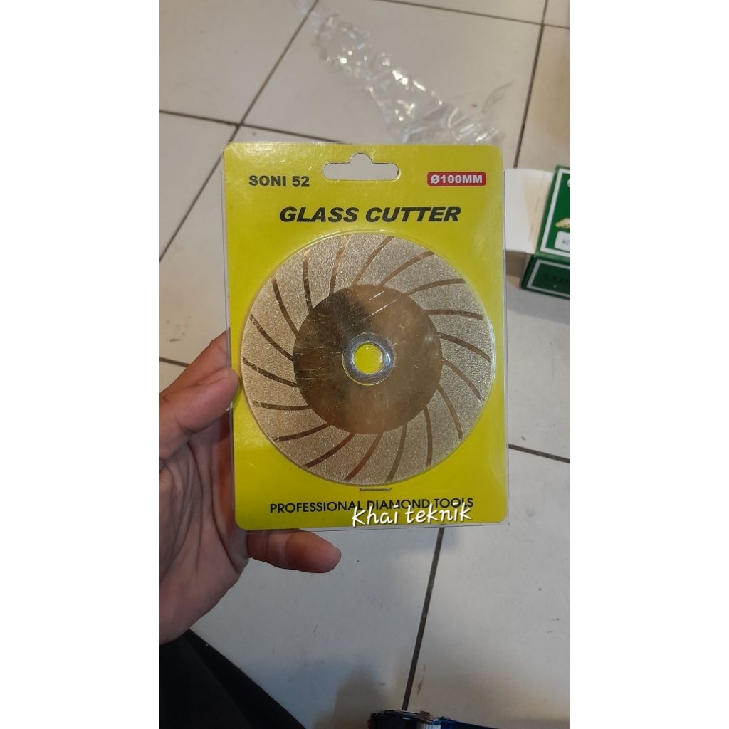Jual glass cutter diamond wheel gold poles batu akik 4"/ pisau potong ...
