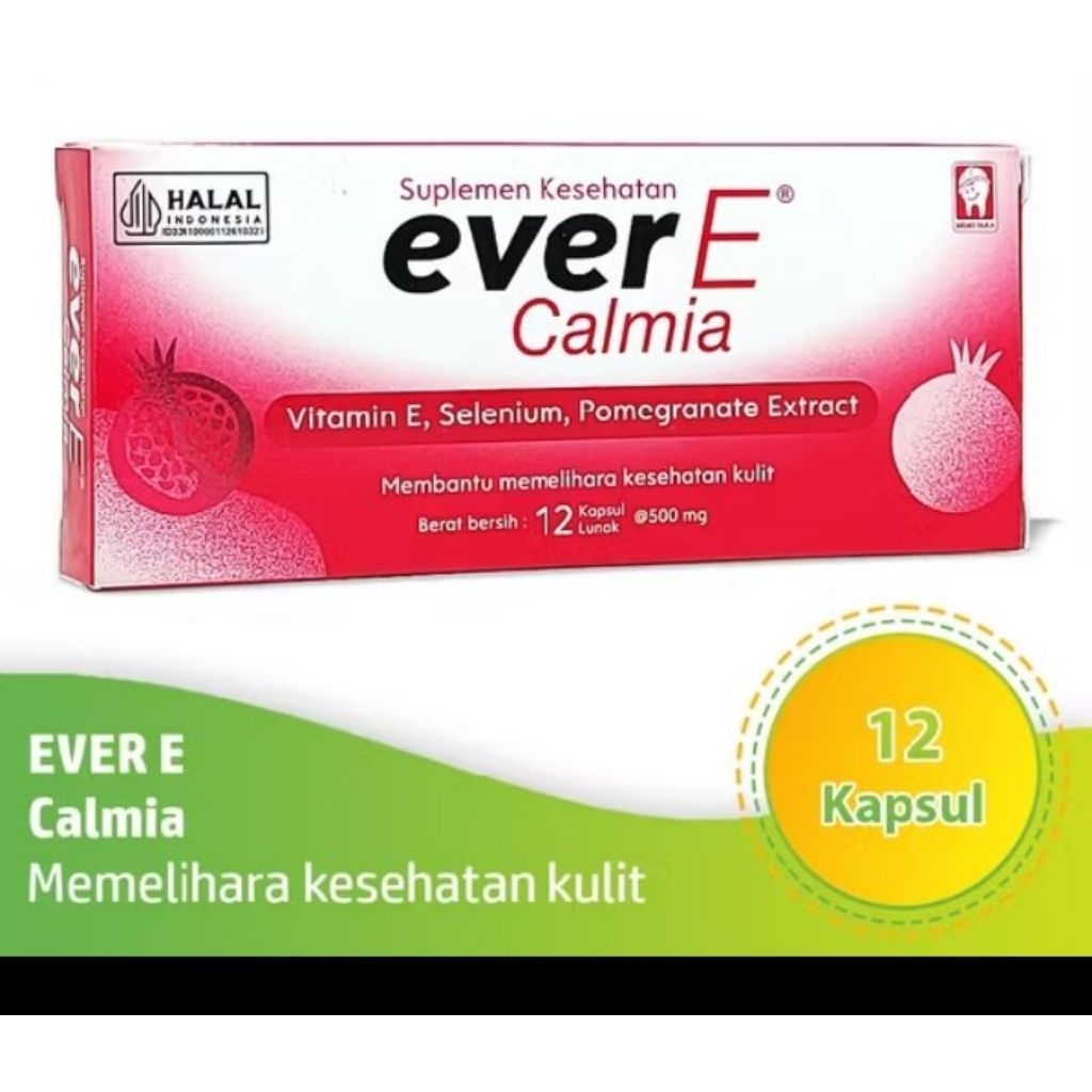 Jual Ever E calmia 1 box isi 12 kapsul cocok untuk berjerawat dan ...