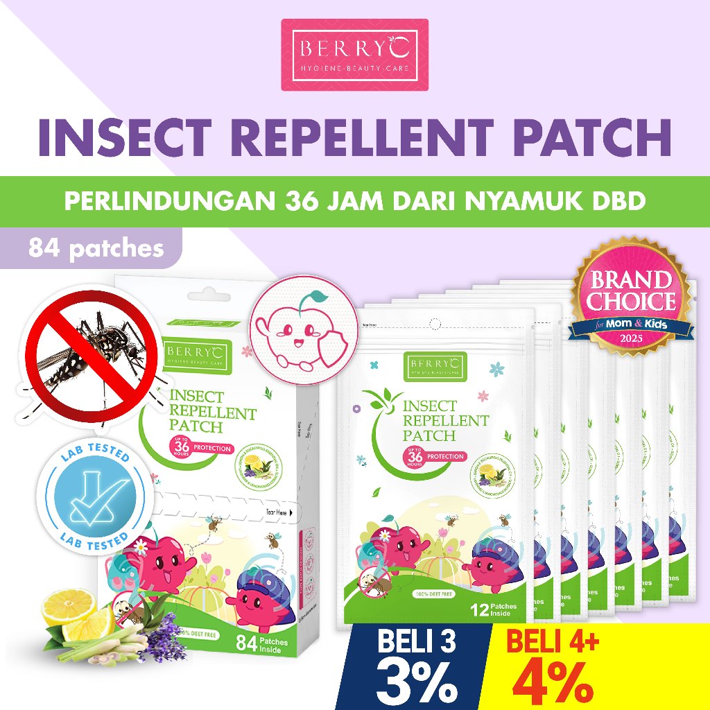 Jual BerryC Insect Mosquito Repellent Patch Box 84pcs Stiker Anti ...