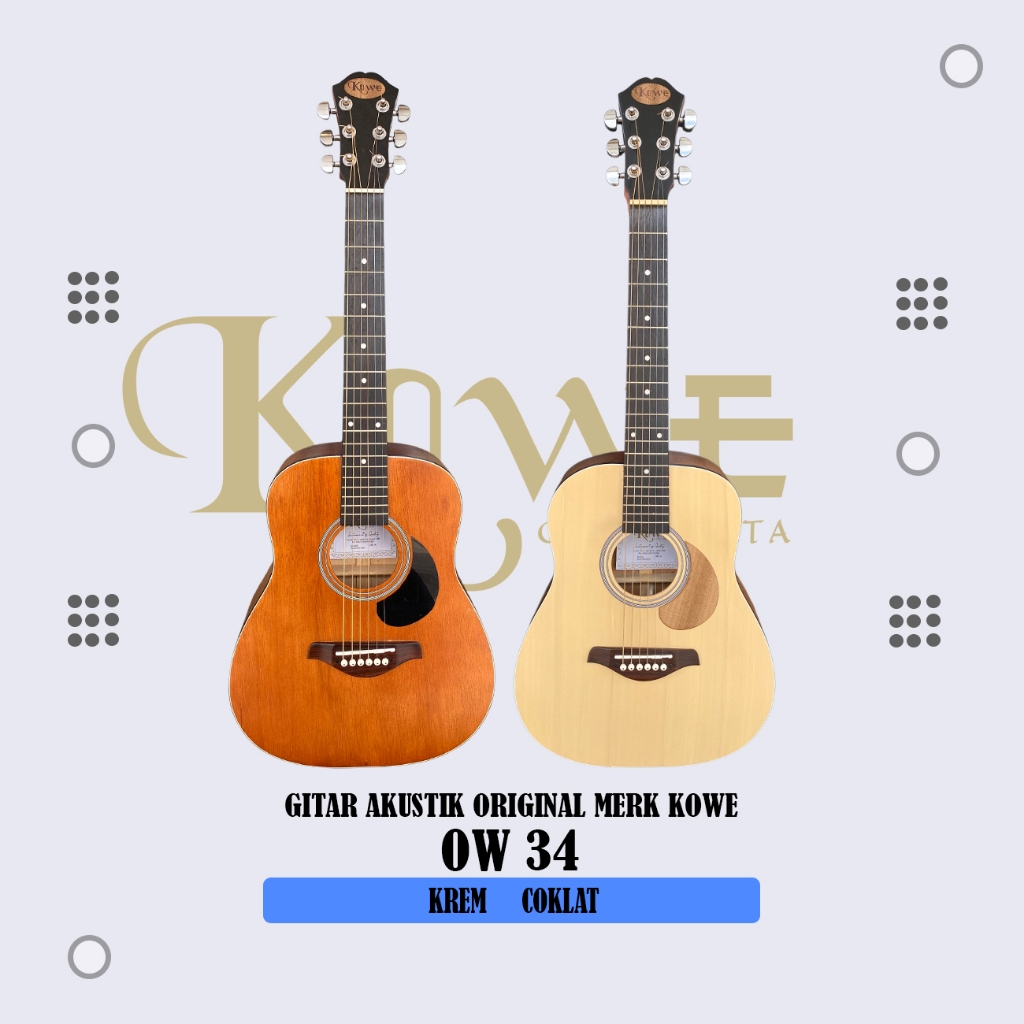 Jual Kowe Gitar Akustik Original Ukuran 3/4 SERI OW 34 NA NS | Shopee ...