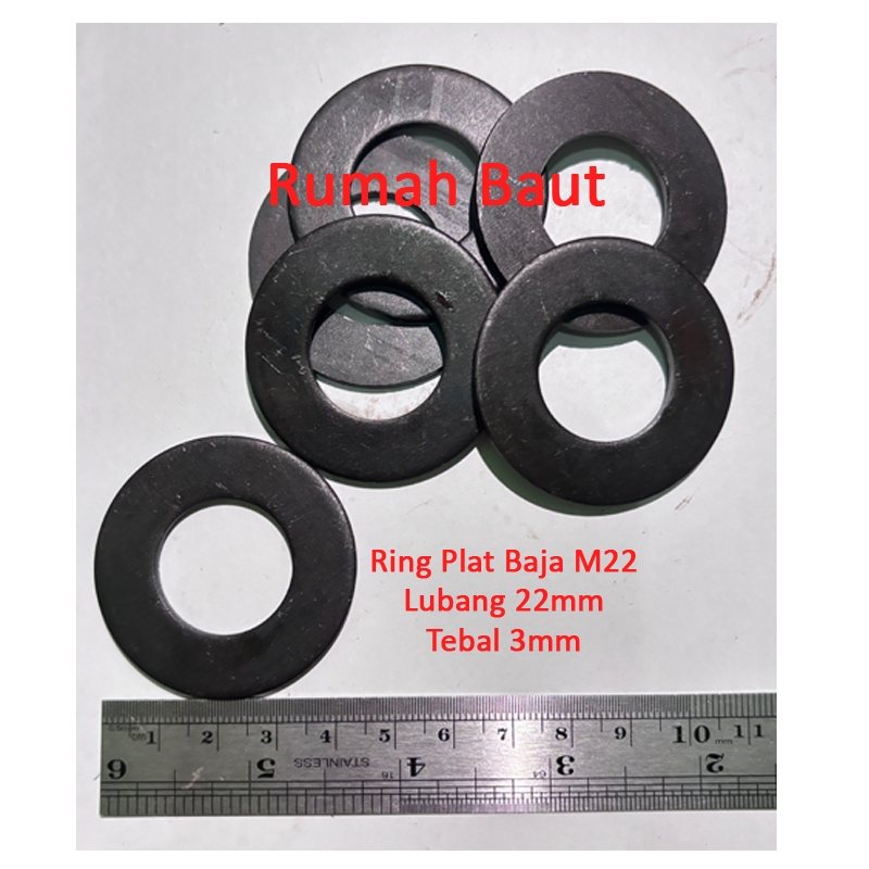 Jual Ring Plat M22 Baja Hitam Tebal 3mm | Shopee Indonesia