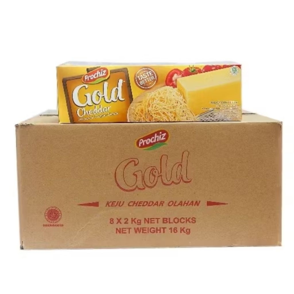 Jual Keju Prochiz Gold 2kg Batangan Dus ( KARTON isi 8 ) | Shopee Indonesia