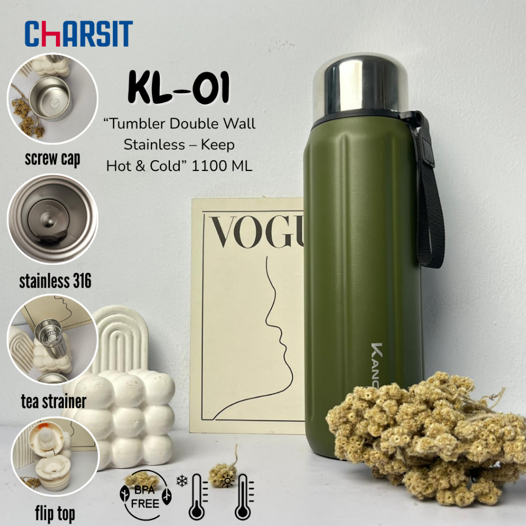 Jual CHARSIT Tumbler Termos – Stainless 316, Screw Cap, Tea Filter ...