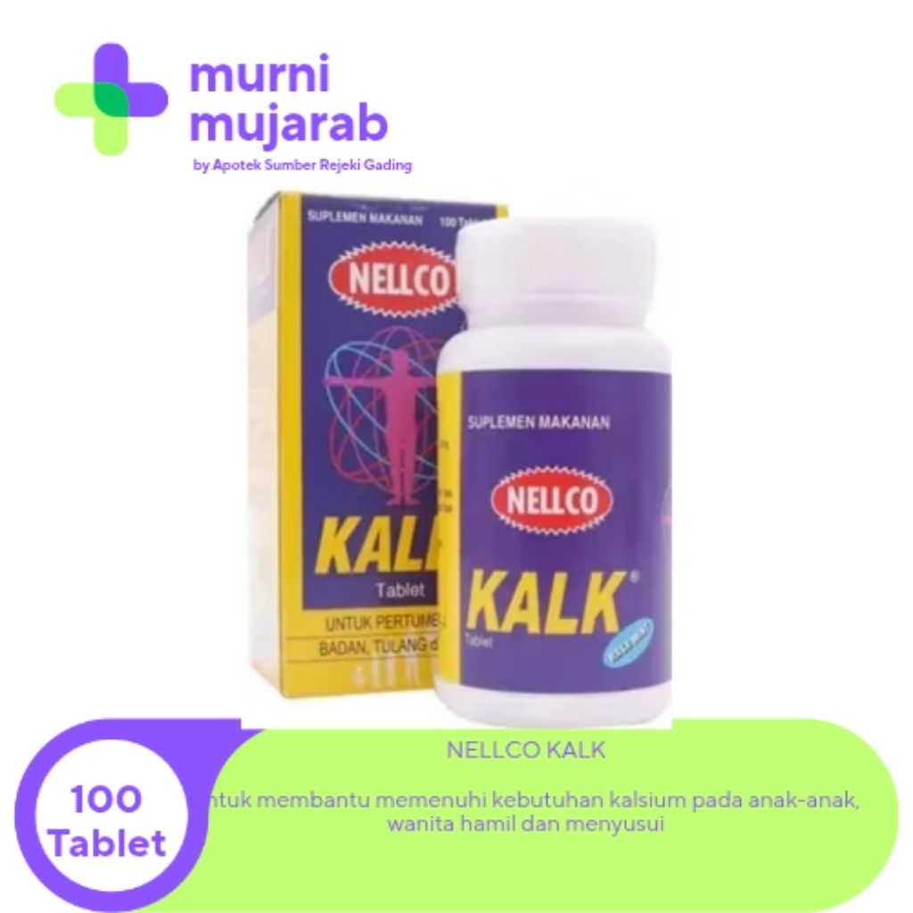 Jual Nellco Kalk 100 Tablet - Obat Suplemen Pertumbuhan Badan, Tulang ...