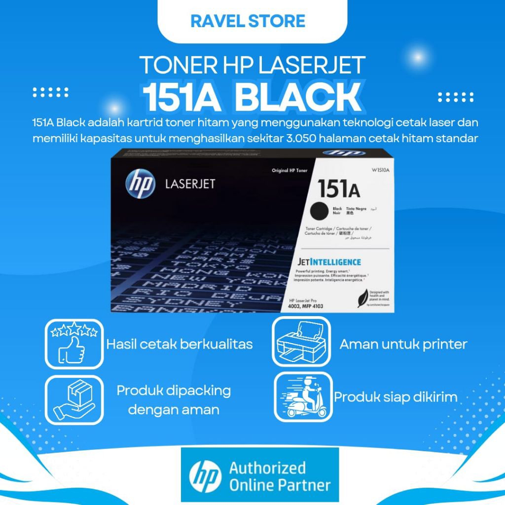 Jual Toner Hp LaserJet 151A black LASERJET E1510a cartridge for HP ...