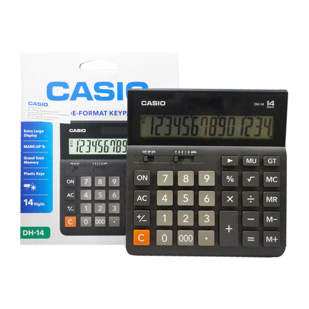 Jual Kalkulator Meja CASIO DH-14-BK Office Desktop Wide H Series ...