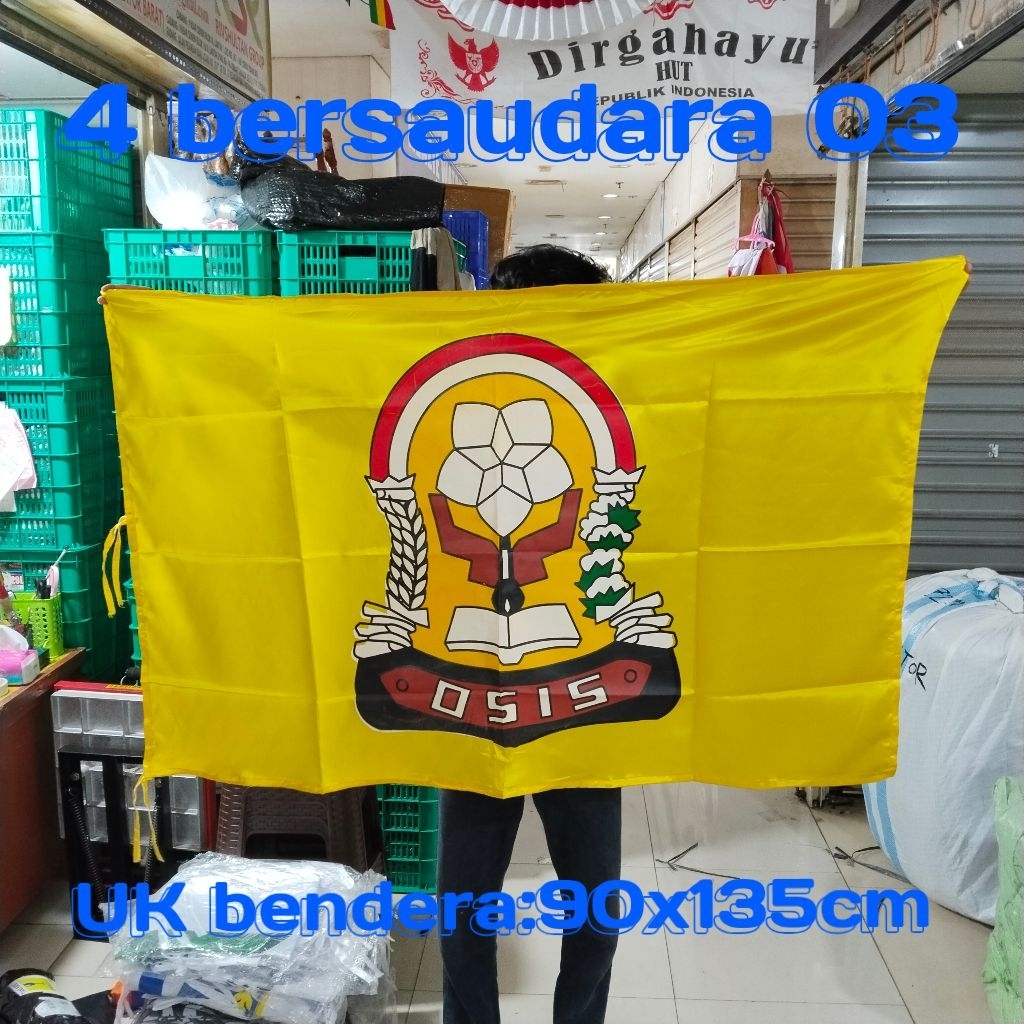 Jual bendera logo bendera sablon bendera osis kuning ready stok ...