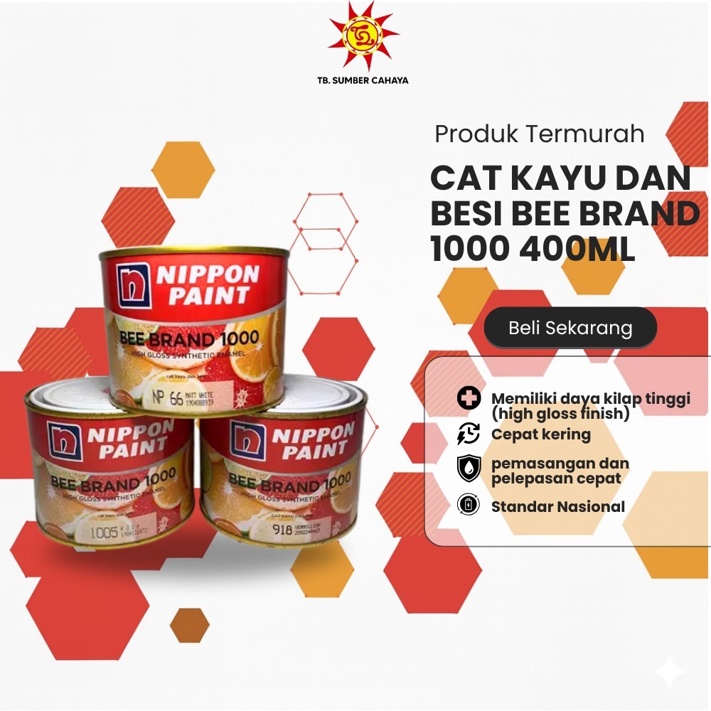 Jual Cat Kayu dan Besi Bee Brand 1000 400ml / 0.4 Liter NIPPON PAINT ...