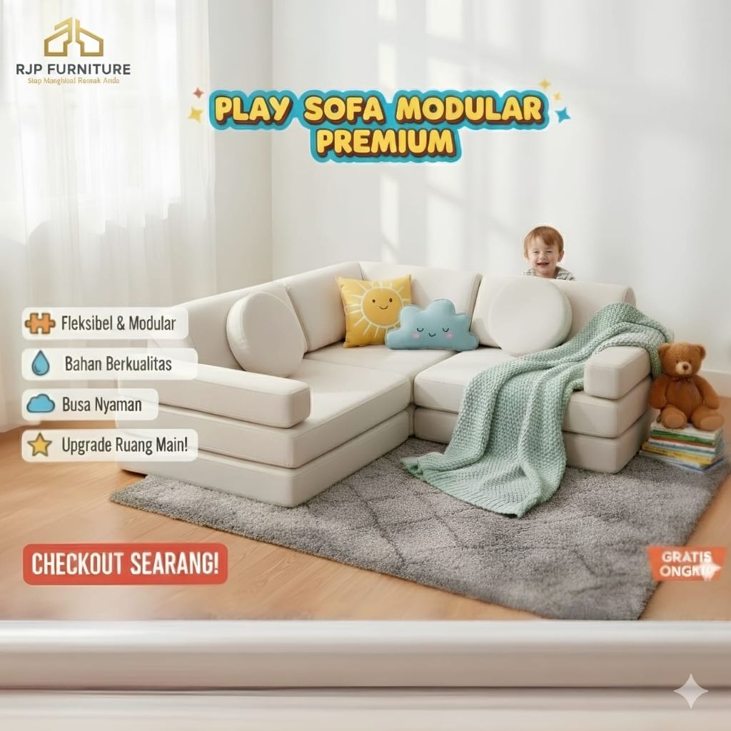 Jual RJP FURNITURE Play Sofa Anak Lipat Multifungsi Sofa Bed Balita ...