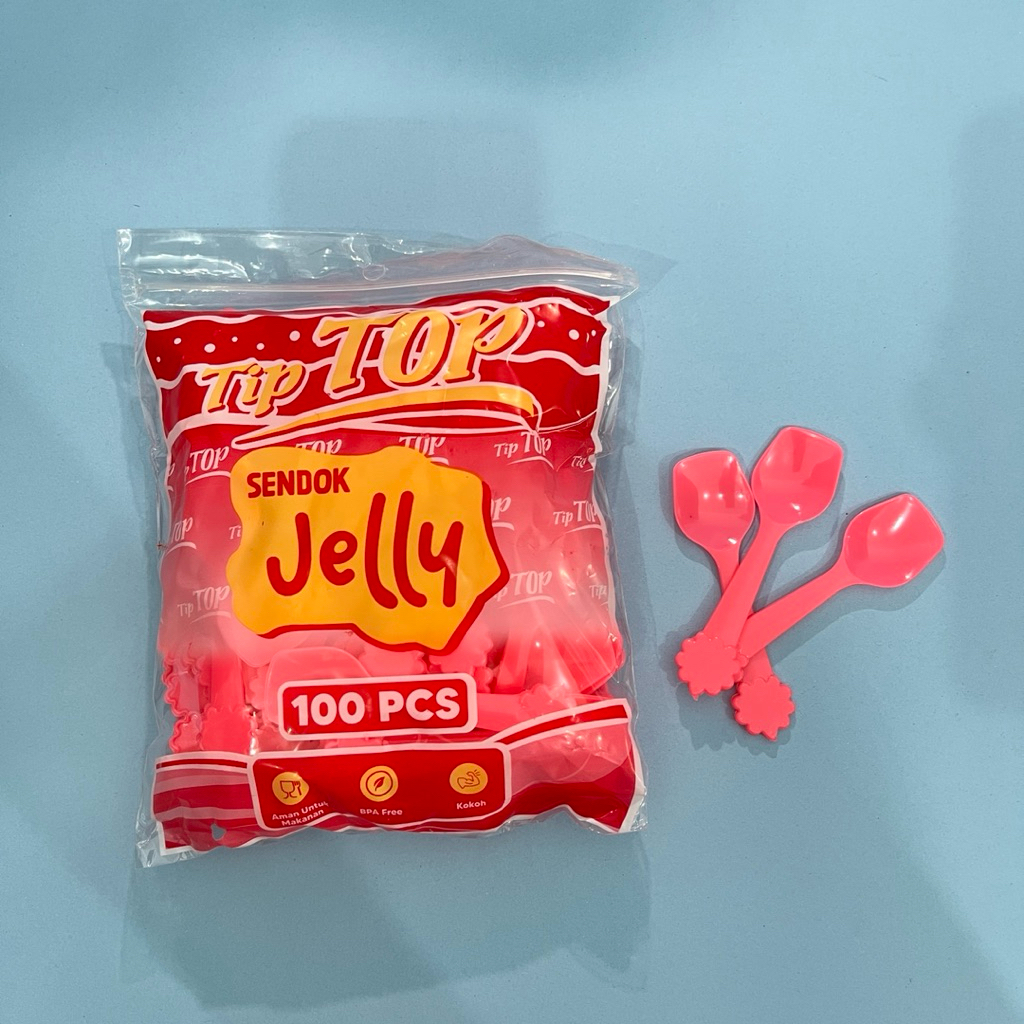 Jual Sendok Plastik Puding Bening dan Pink Mini Tip Top Sekali Pakai ...