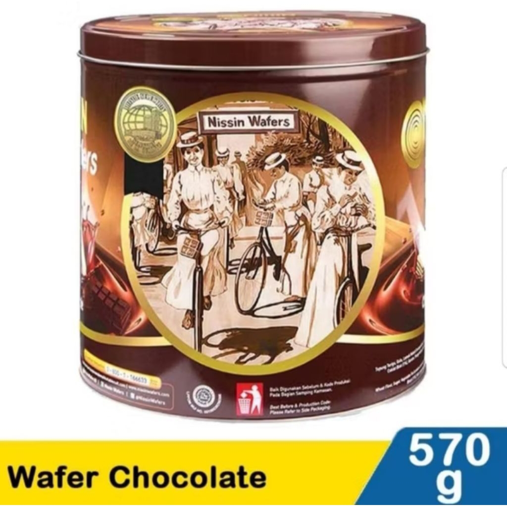 Jual Nissin wafer chocolate 570 gram (1 dus isi 6 kaleng) | Shopee ...