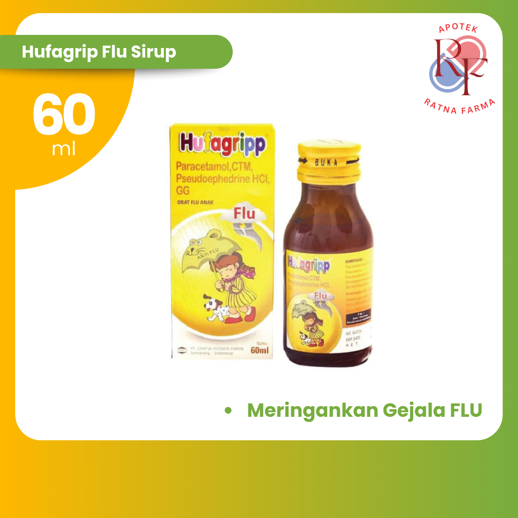 Jual Hufagripp Flu dan Batuk Sirup 60 ml Kuning - Obat Flu Demam Hidung ...