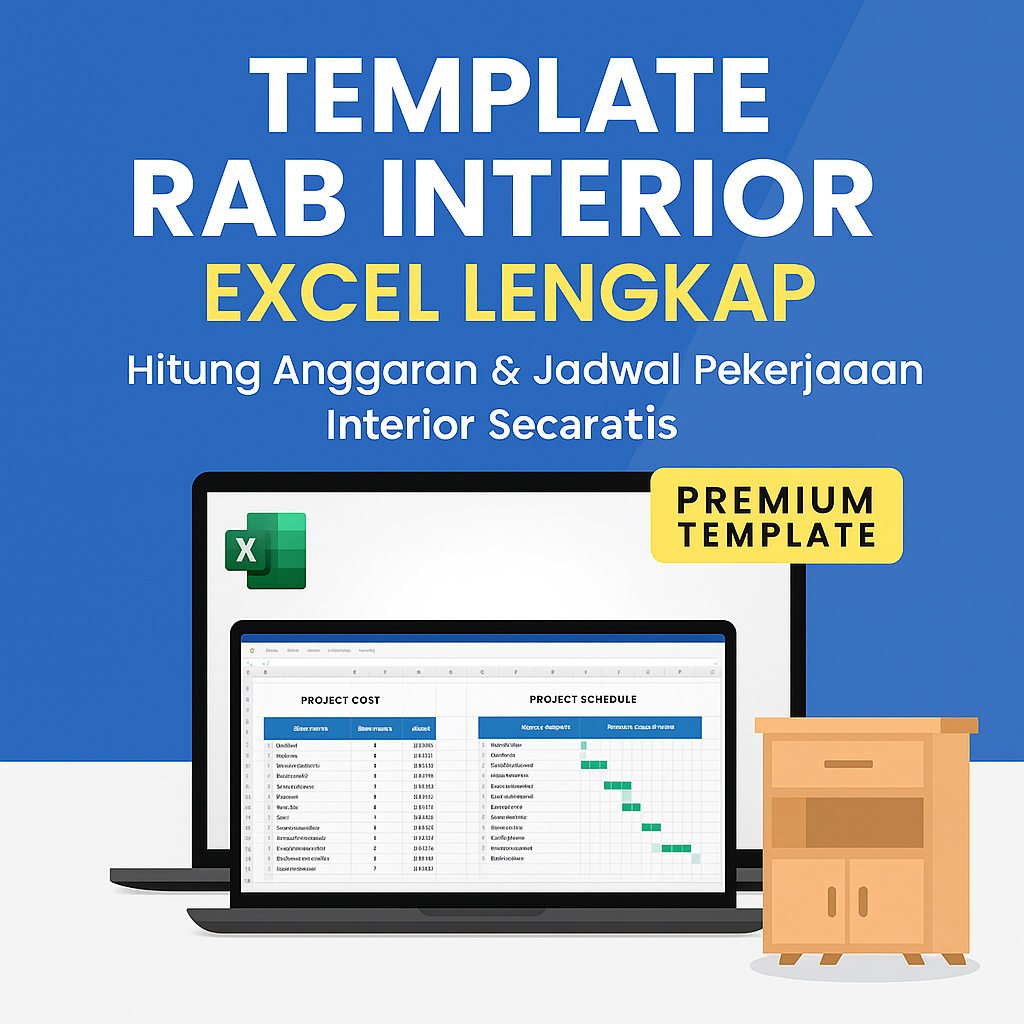 Jual Template RAB Interior Excel Otomatis — Hitung Anggaran, Material ...