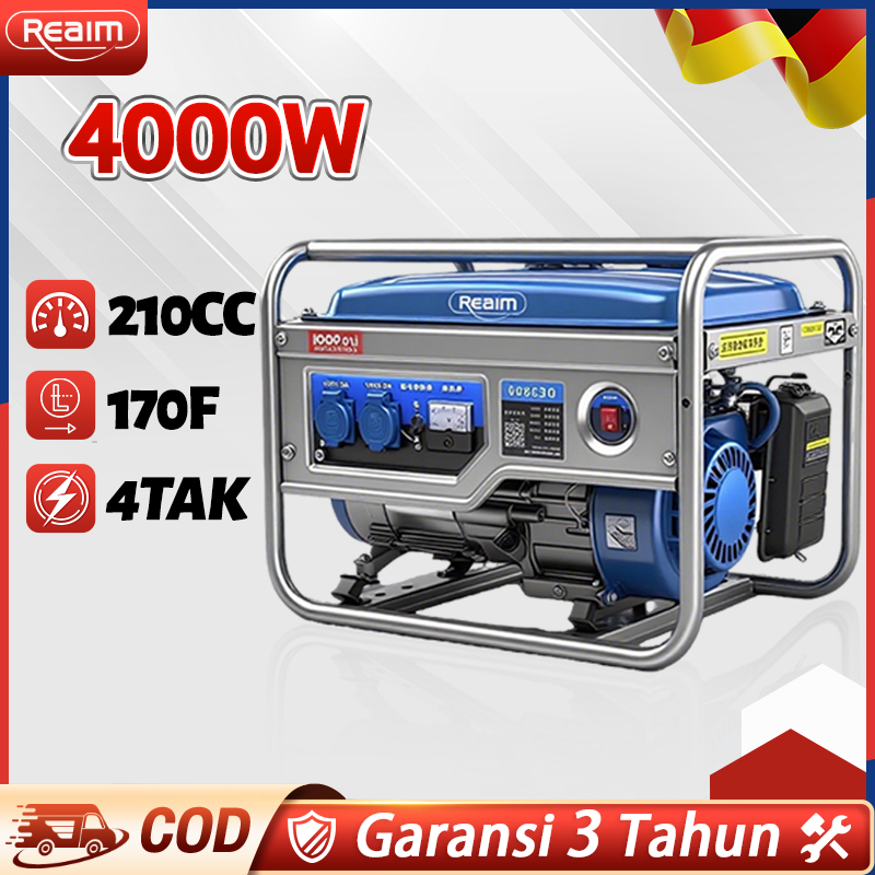 Jual REAIM Mesin Genset Portable 4000W 210CC AVRPembangkit Listrik Mini ...