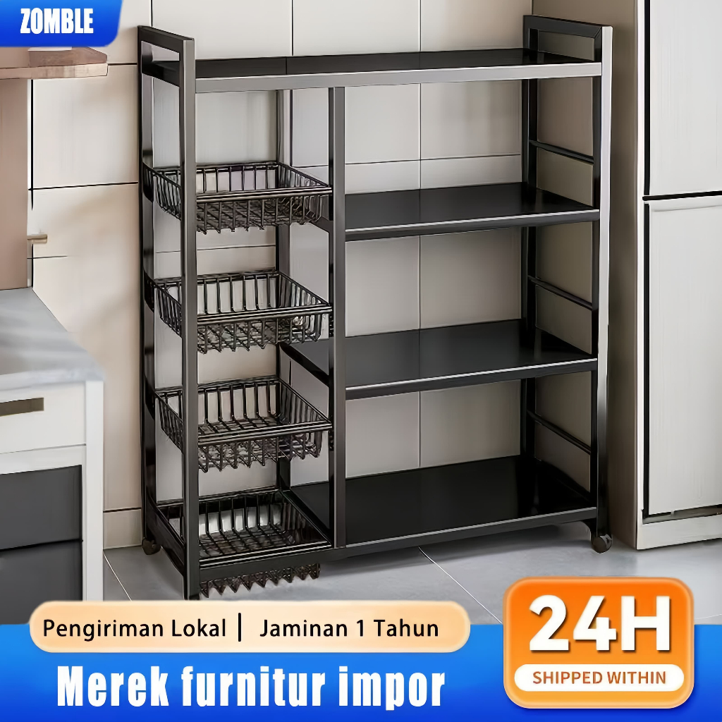 Jual Rak dapur berdiri di lantai rak penyimpanan buah dan sayur rumah ...
