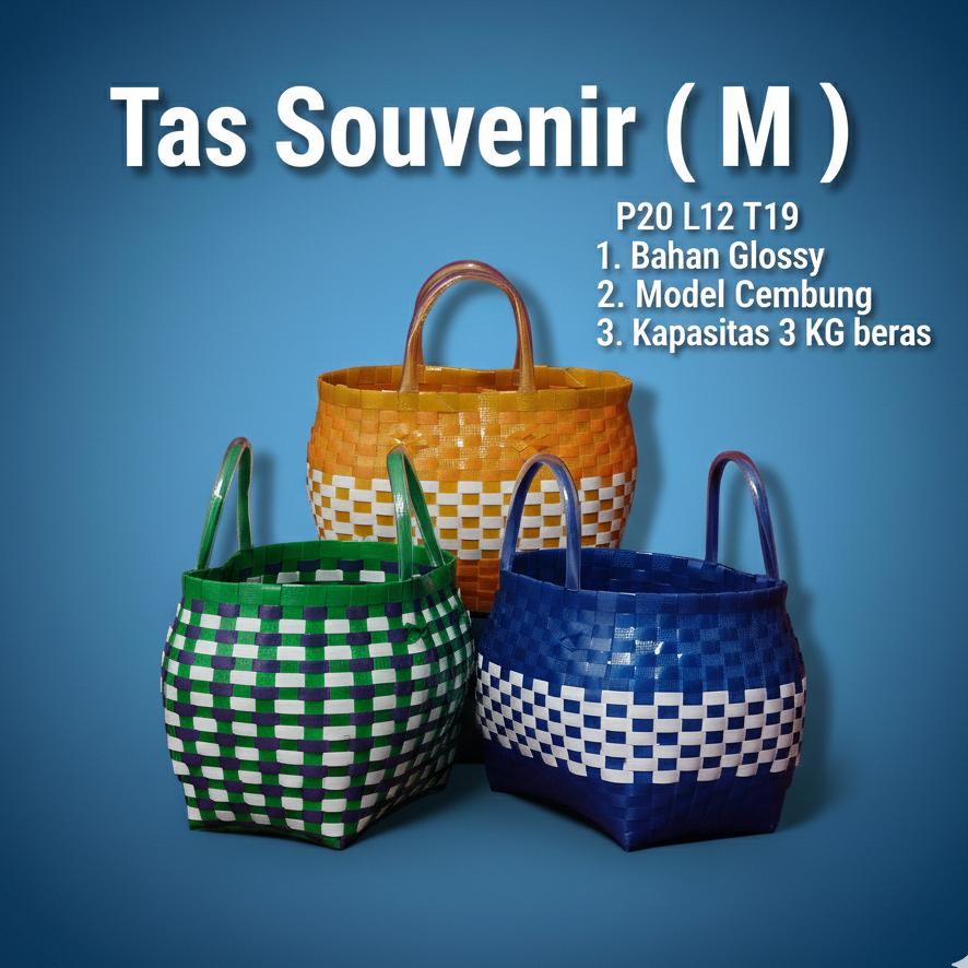 Jual Tas Anyaman Murah Model Cembung Ukuran M | Bahan Glossy ...