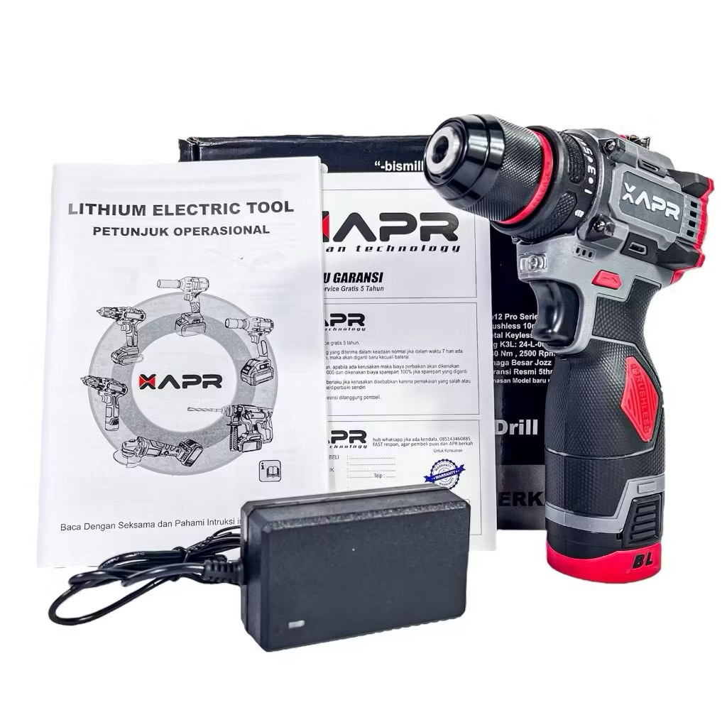 Jual APR RAJA BOR CORDLESS BRUSHLESS TYPE AP12PRO 10mm keyless auto ...