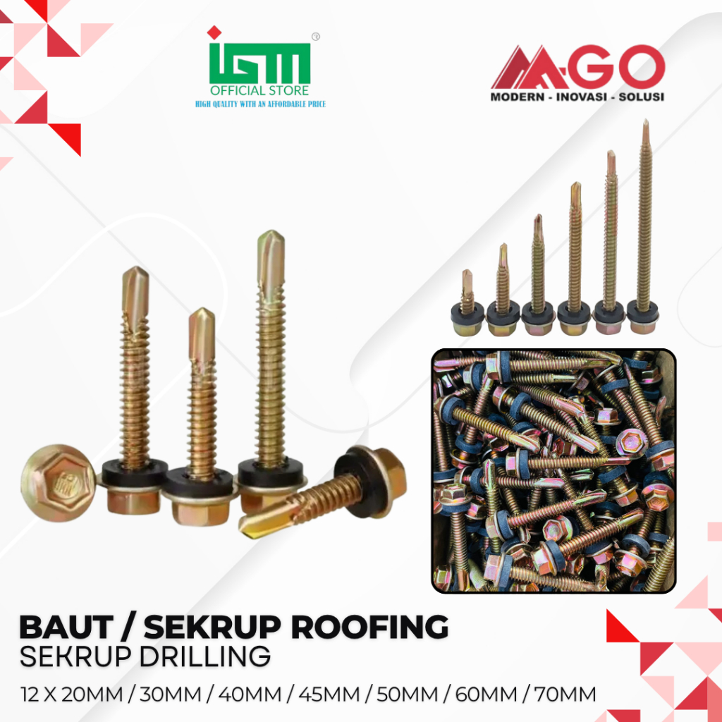 Jual IGM Baut Roofing / Sekrup Roofing - Sekrup Drilling Baja Kuningan ...
