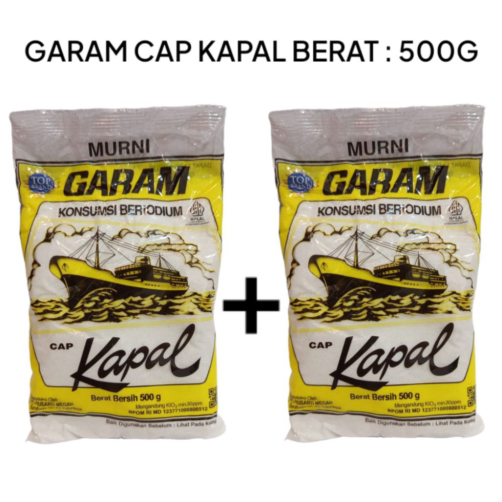 Jual garam cap kapal 500g (2 pcs) | Shopee Indonesia