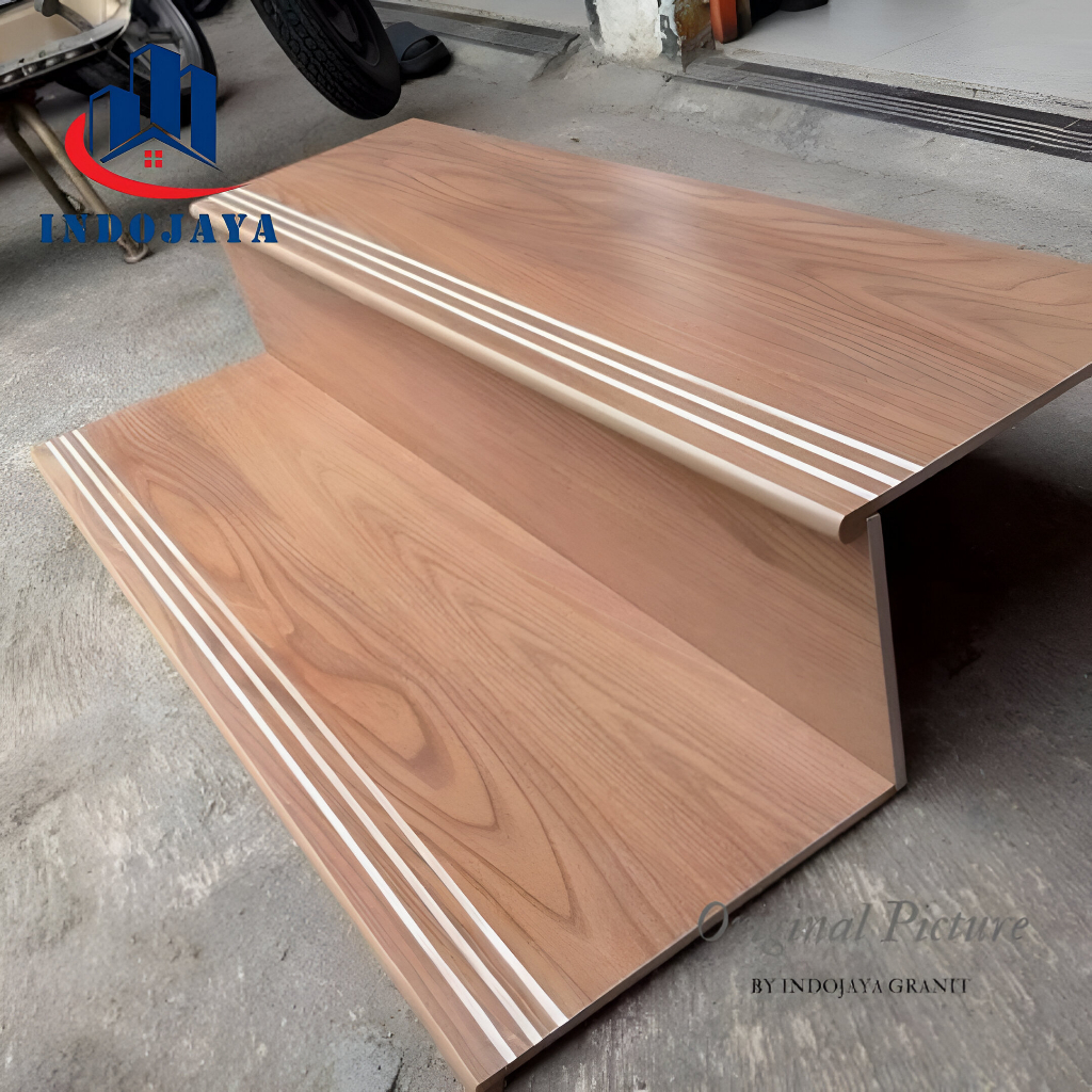 Jual granit tangga motif kayu 30x80/30x90/30x100 doble bevel custom ...