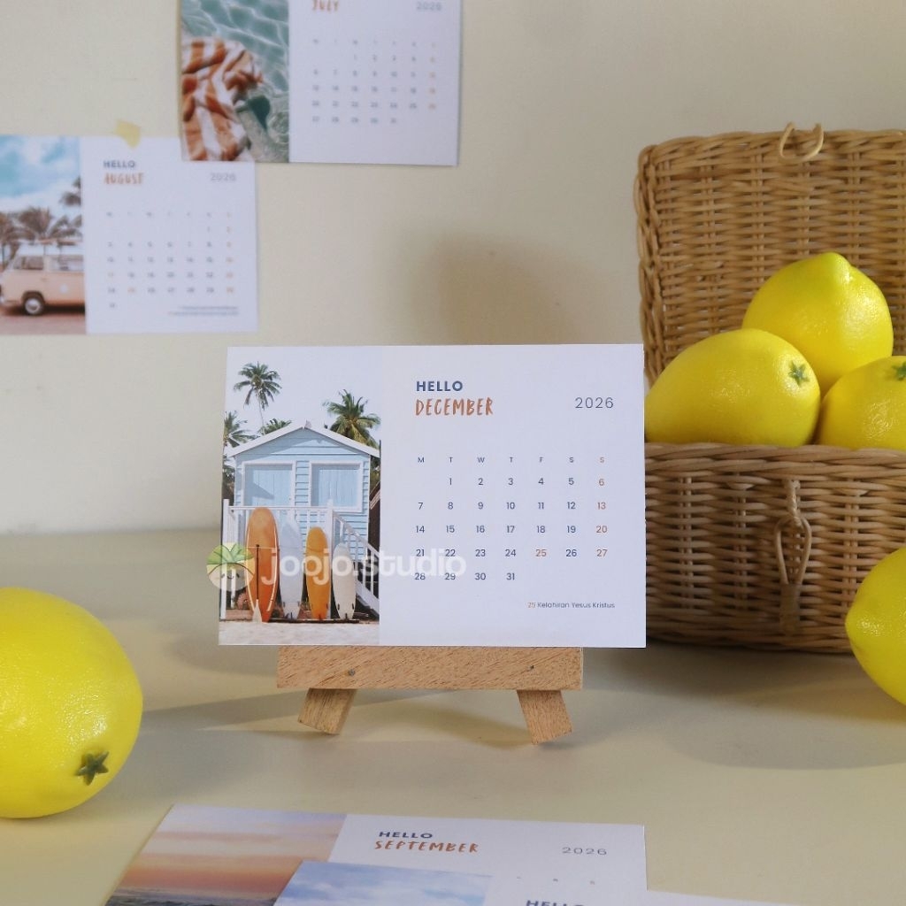 Jual Kalender Meja 2026 Estetik Tema Pantai || 2026 Desk Calendar ...