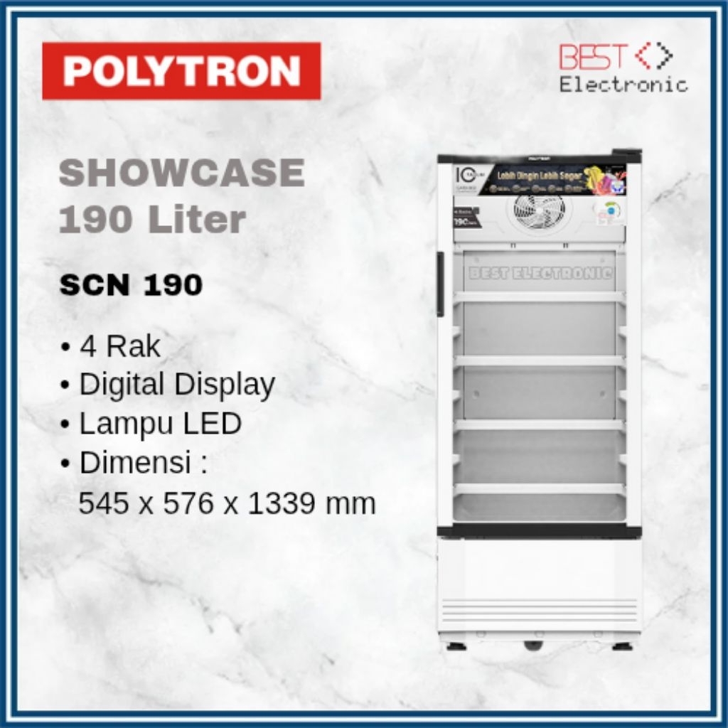 Jual SHOWCASE FAST COOL POLYTRON SCN 190 SCN190 SCN-190 190 LITER 4 RAK ...