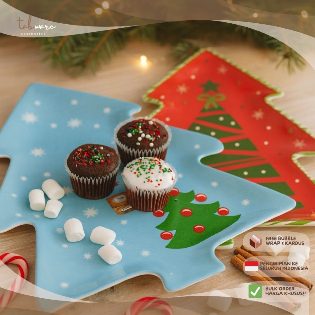 Jual (1pc) TABWARE Piring Saji Bentuk Pohon Natal/Christmas Melamine ...