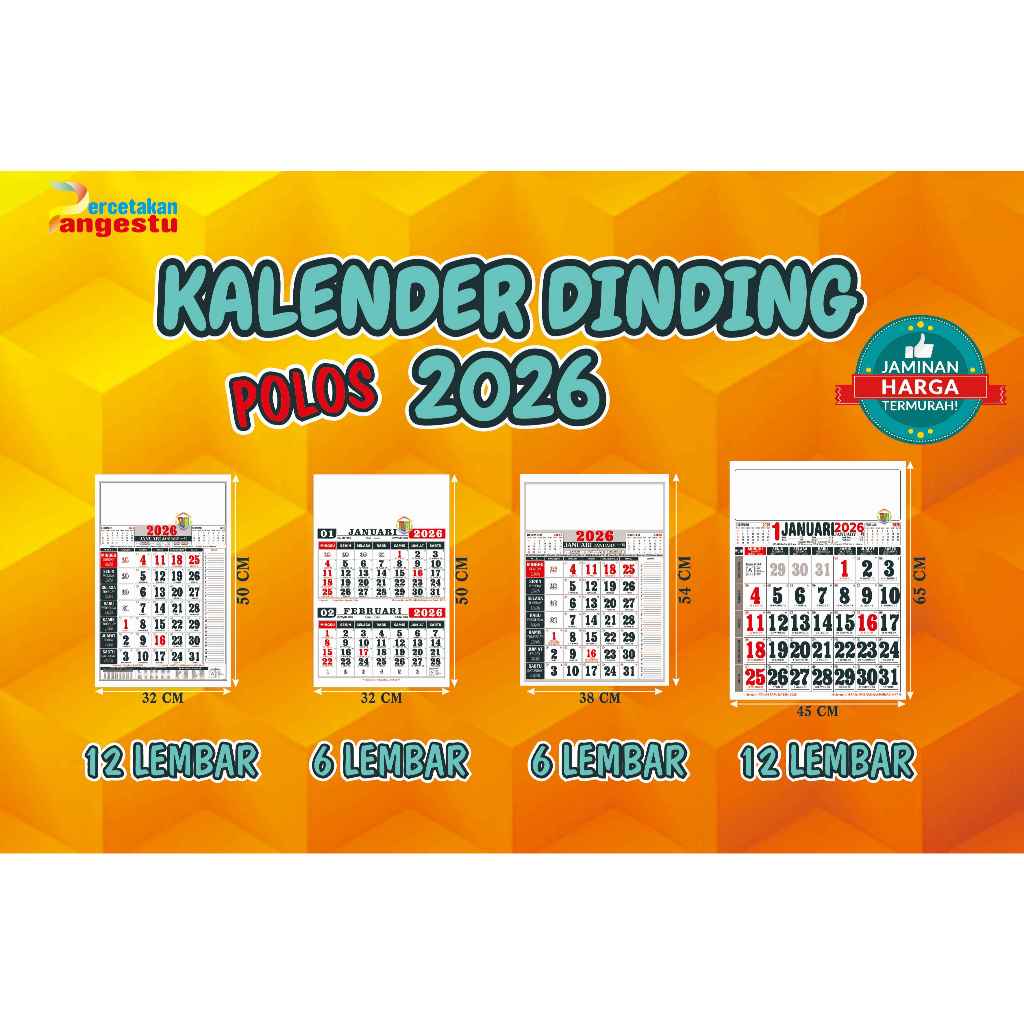 Jual KALENDER 2026 POLOS TERMURAH!!! | Shopee Indonesia