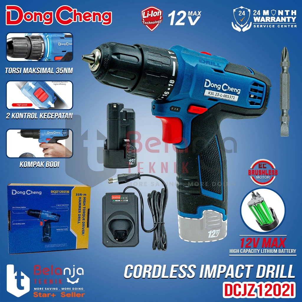 Jual Bor Beton Baterai DONGCHENG DCJZ1202i D 12V Cordless Impact Drill ...