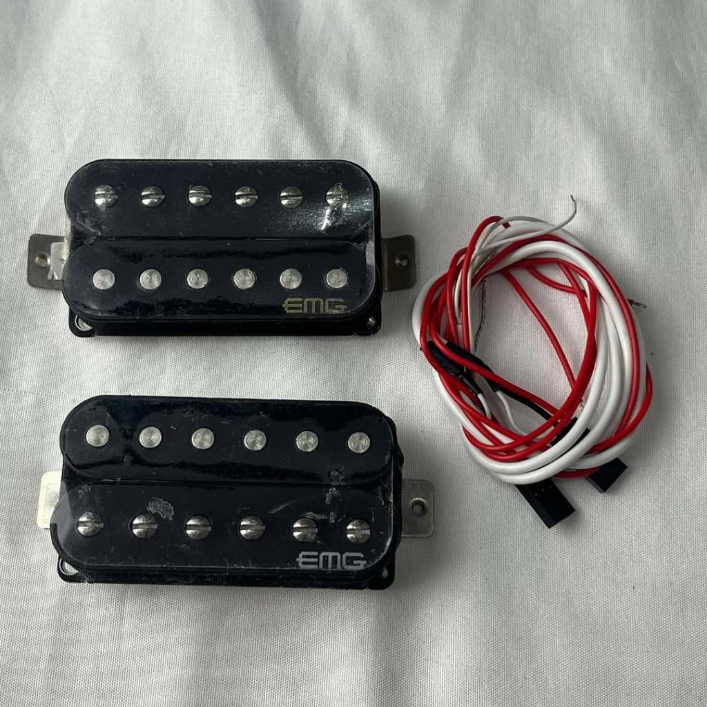 Jual NOS EMG Retro Active Hot 70 Humbucker Pickup Set Black n seymour ...