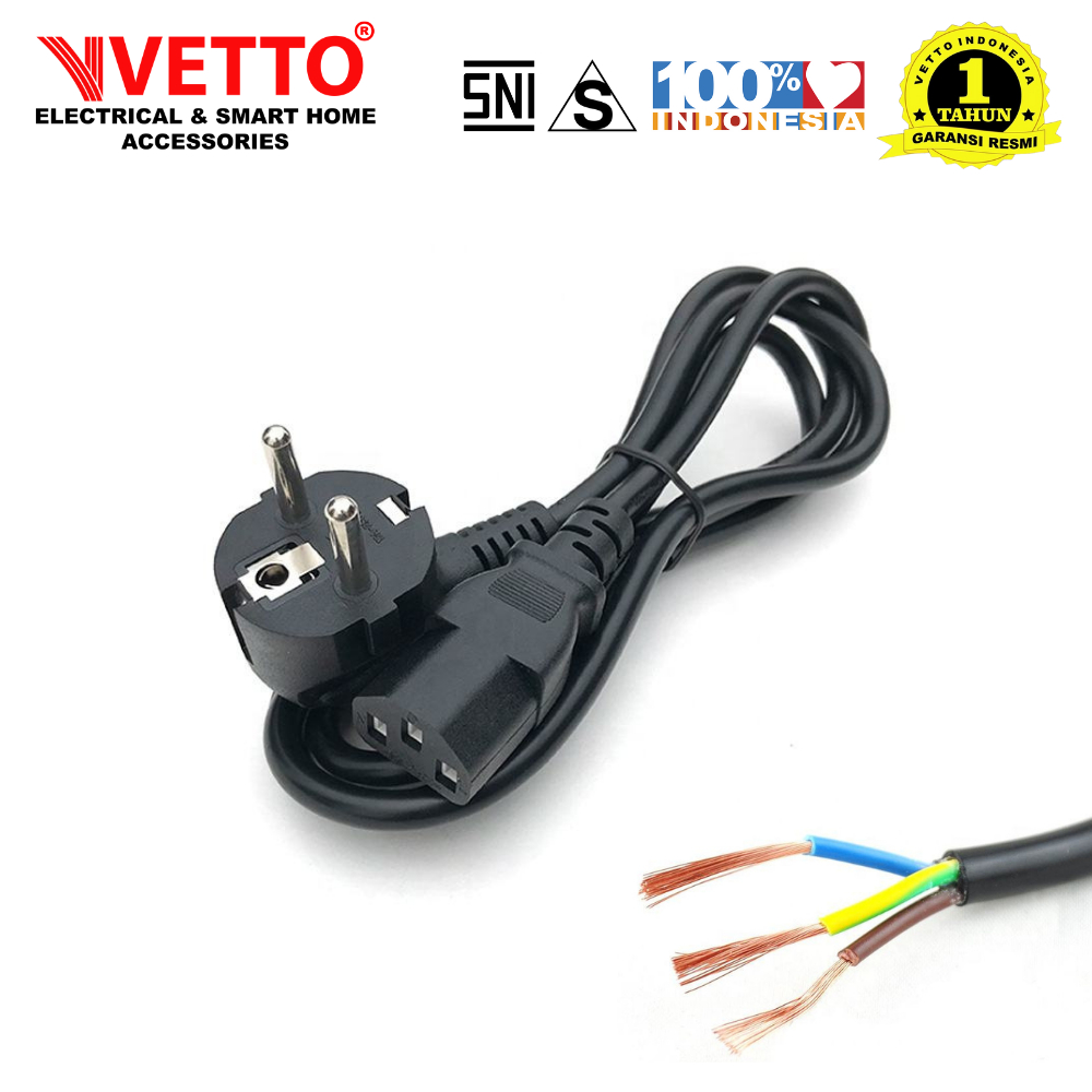 Jual VETTO Kabel Power PC Komputer / CPU Monitor Power Supply / Magicom ...