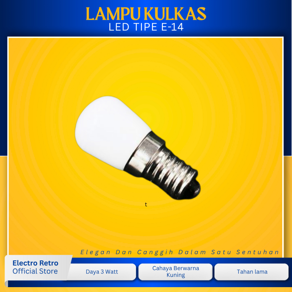 Jual LAMPU KULKAS LED E14 KUNING LAMPU LED 3 WATT LAMPU LED E14 WARM ...