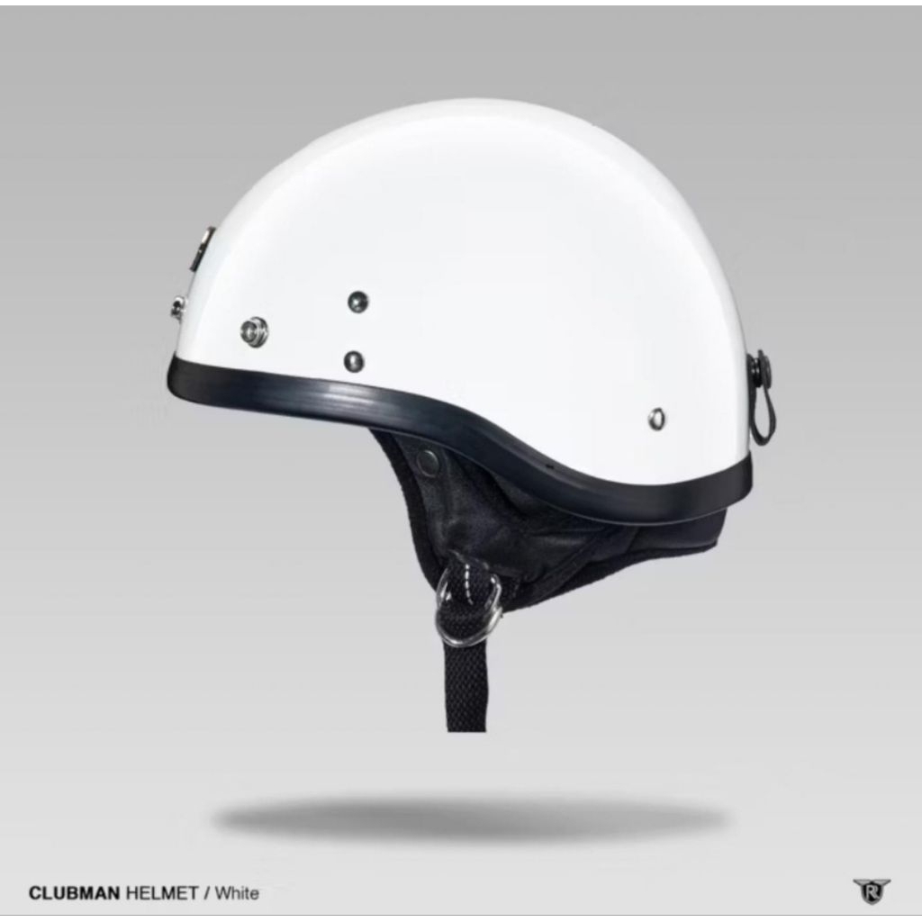 Jual HELM RETRO CLUBMAN HELMET WHITE CLASSIC VINTAGE VESPA HARLEY ...