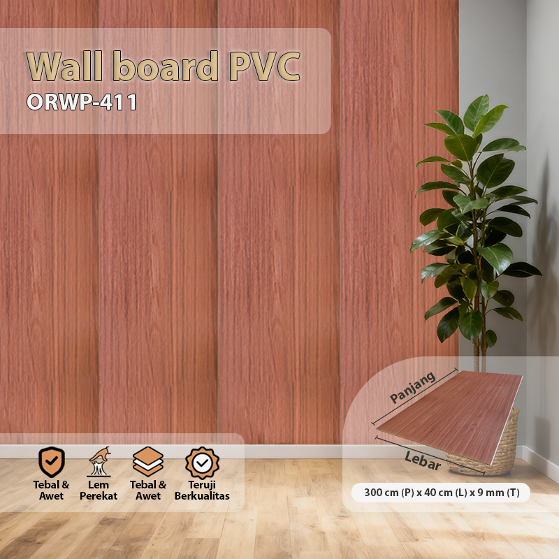 Jual ( OMG ) Wall Panel Wood Papan Panel PVC 100x4cm Motif List Kayu ...