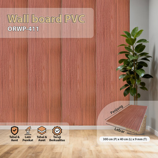Jual ( OMG ) Wall Panel Wood Papan Panel PVC 100x4cm Motif List Kayu ...