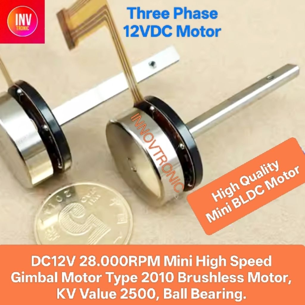Jual 3 Phase BLDC Motor DC12V 28.000RPM Mini High Speed Gimbal Motor ...