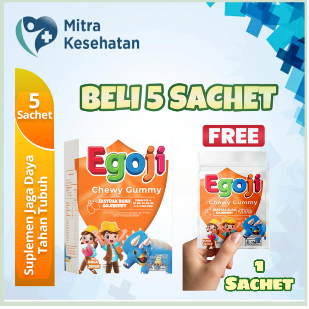 Jual EGOJI BUY 5 GET 1 Egoji Gummy Vitamin Kunyah Sachet | Multivitamin ...