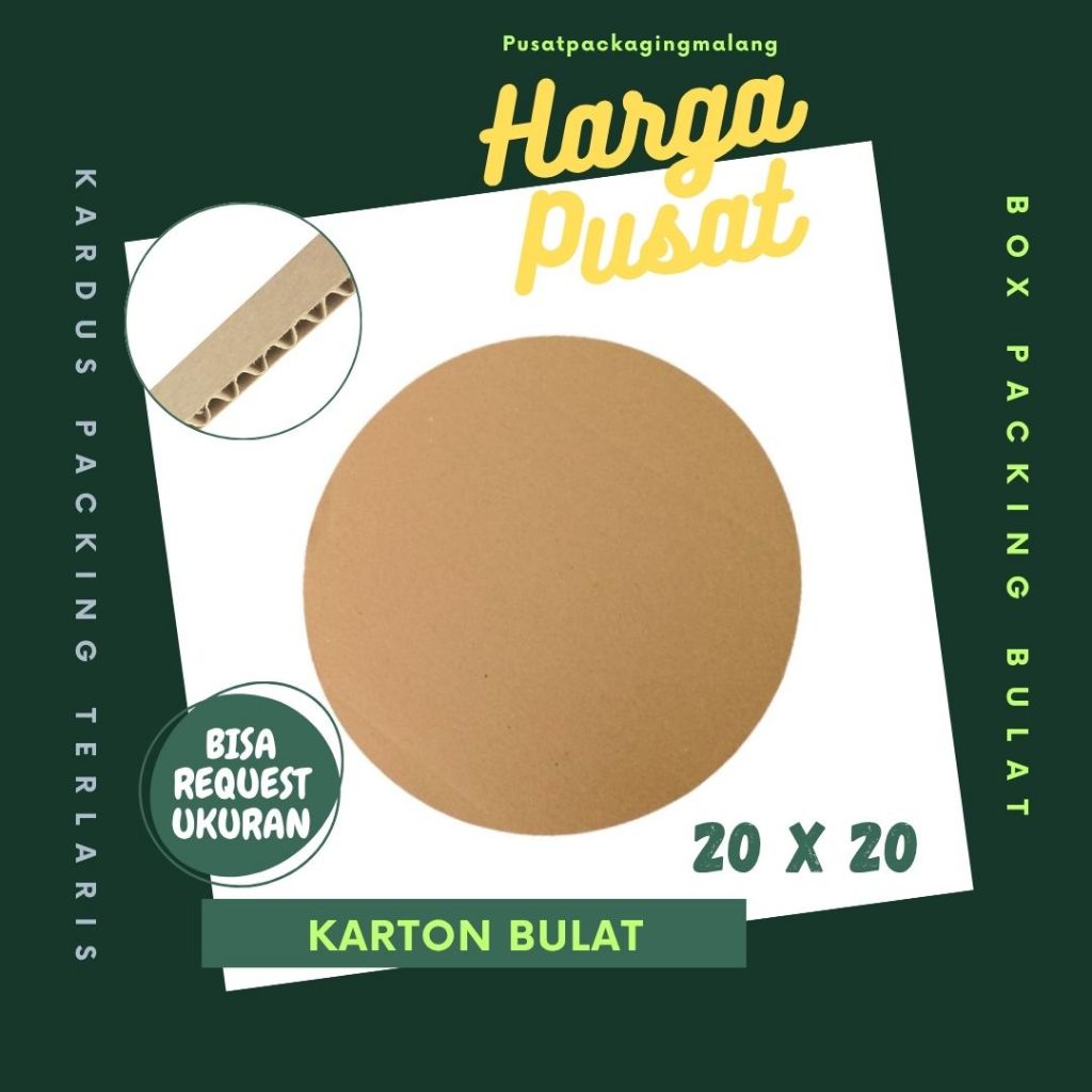Jual Kardus Bulat 20x20 Single Wall Kardus Lembaran Sheet Karton ...