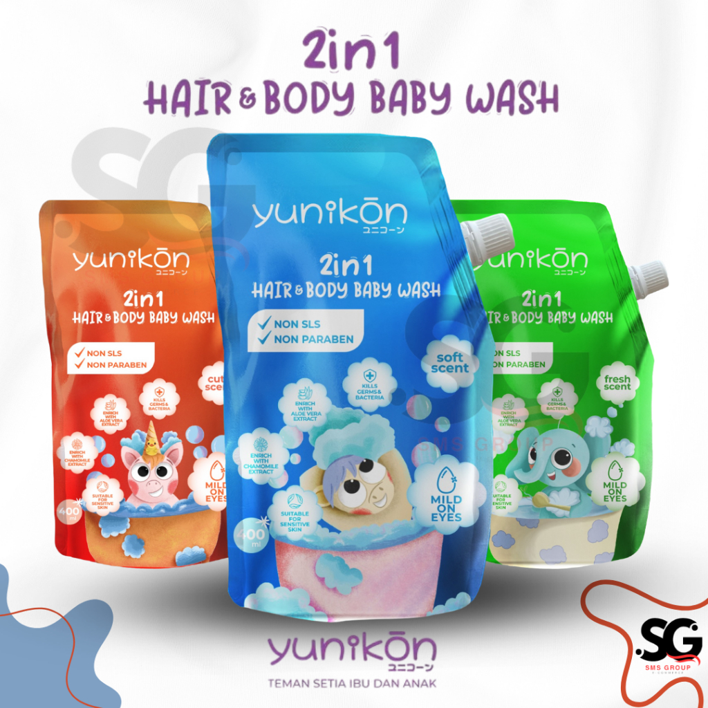 Jual Yunikon 2in1 Hair & Body Baby Wash 400ml - Sabun dan Shampoo Anak ...