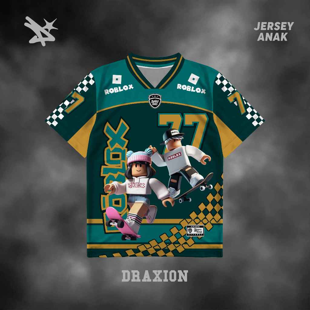 Jual DRAXION Kaos Jersey Anak Laki Laki Full Printing Karakter Roblok ...