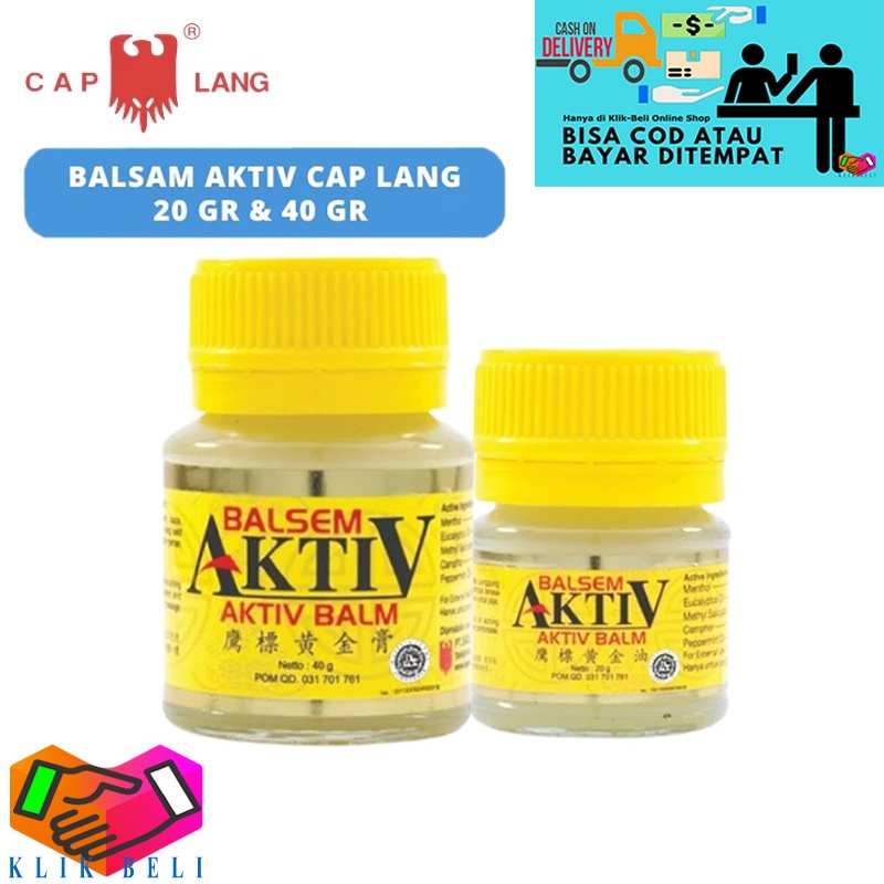Jual Cap Lang Balsem Aktiv 20gr | 40gr Caplang Balsam Meredakan Sakit ...