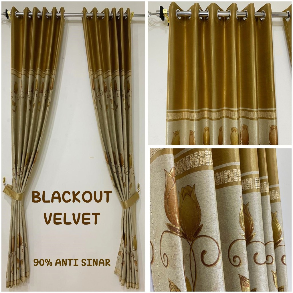 Jual KONG GORDEN BLACKOUT PRINTING TULIP MAWAR PREMIUM 3 UKURAN TINGGI ...