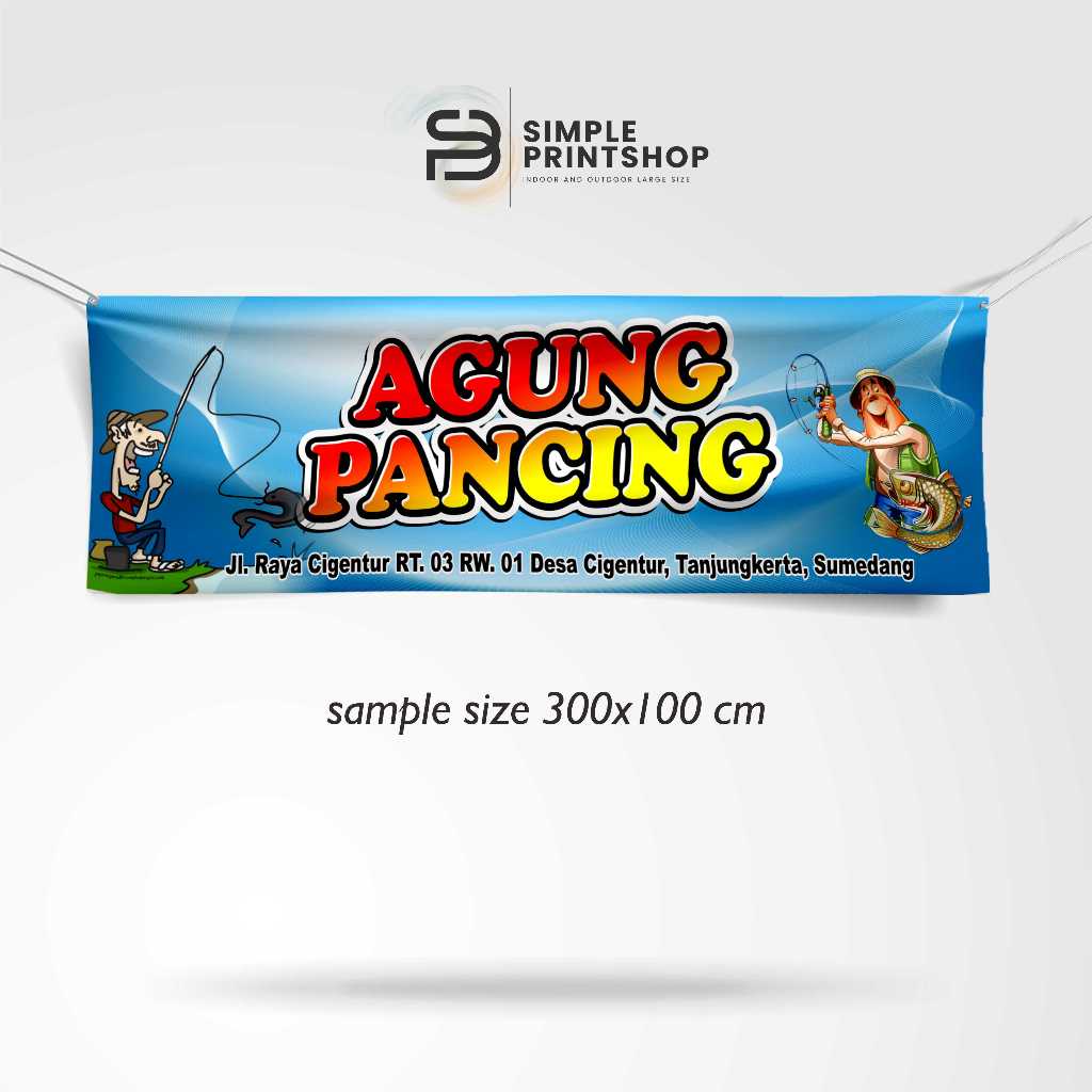 Jual print spanduk banner 300x100 kolam pemancingan ikan custom desain ...