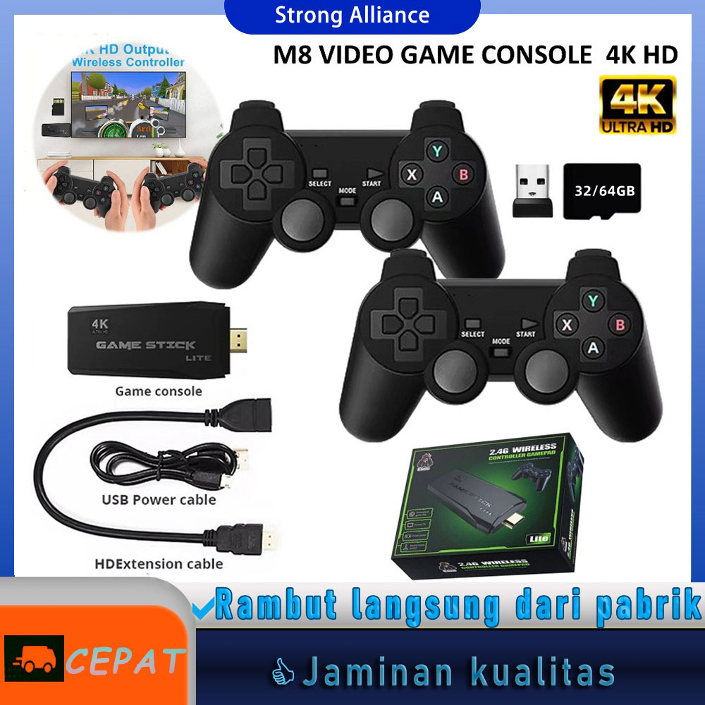 Jual Game Stick Retro M8 Game Console Wireless Gamepad HDMI TV 10000 ...