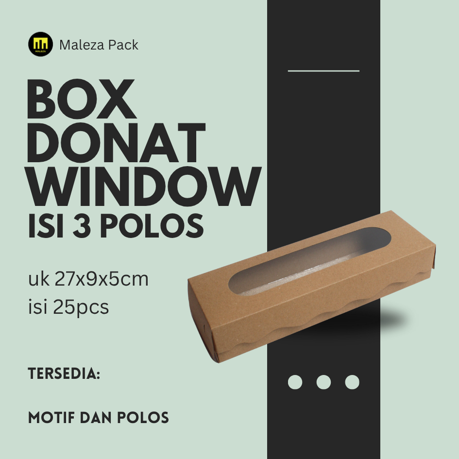 Jual Box donat isi 3 Window Polos | Kotak donat Jendela | Dus donat ...